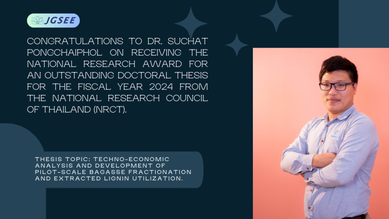 Congratulations to Dr. Suchat Pongchaiphol on receiving the National Research Award – JGSEE ...